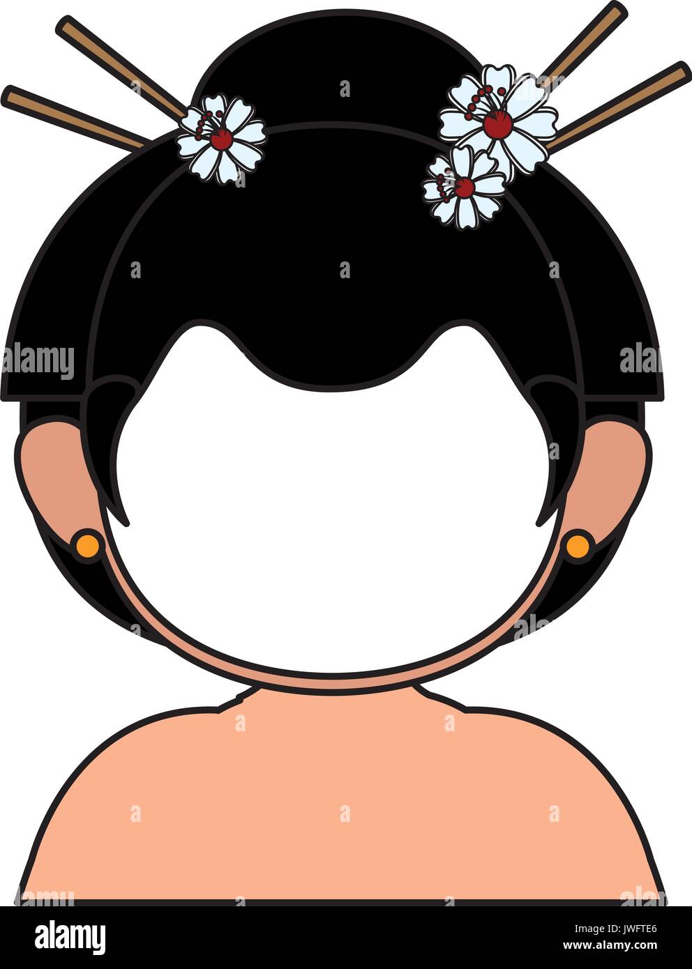 japanese woman avatar character vector illustration design Stock Vector ...