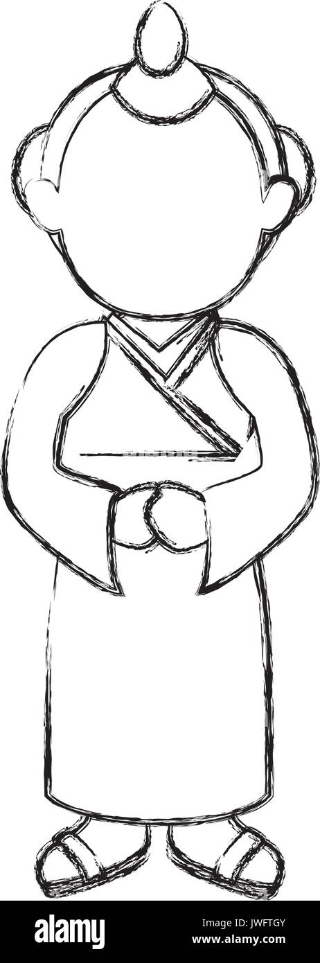 man japanese avatar character vector illustration design Stock Vector ...