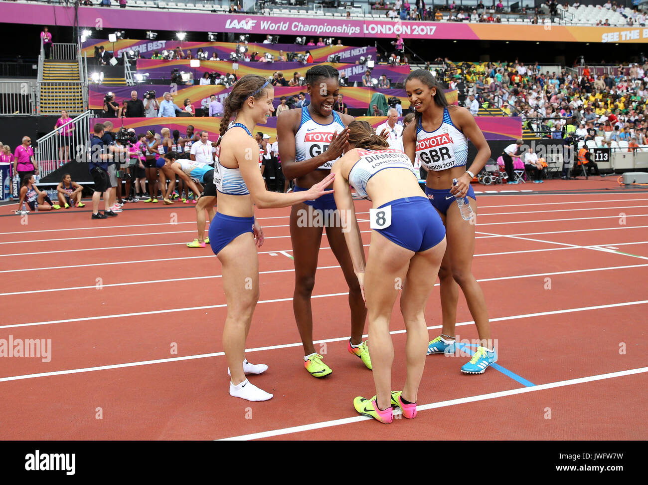 Great Britain's Zoey Clark, Laviai Nielsen, Perri Shakes-Drayton and ... Great Britain's Zoey Clark, Laviai Nielsen, Perri Shakes-Drayton and ...