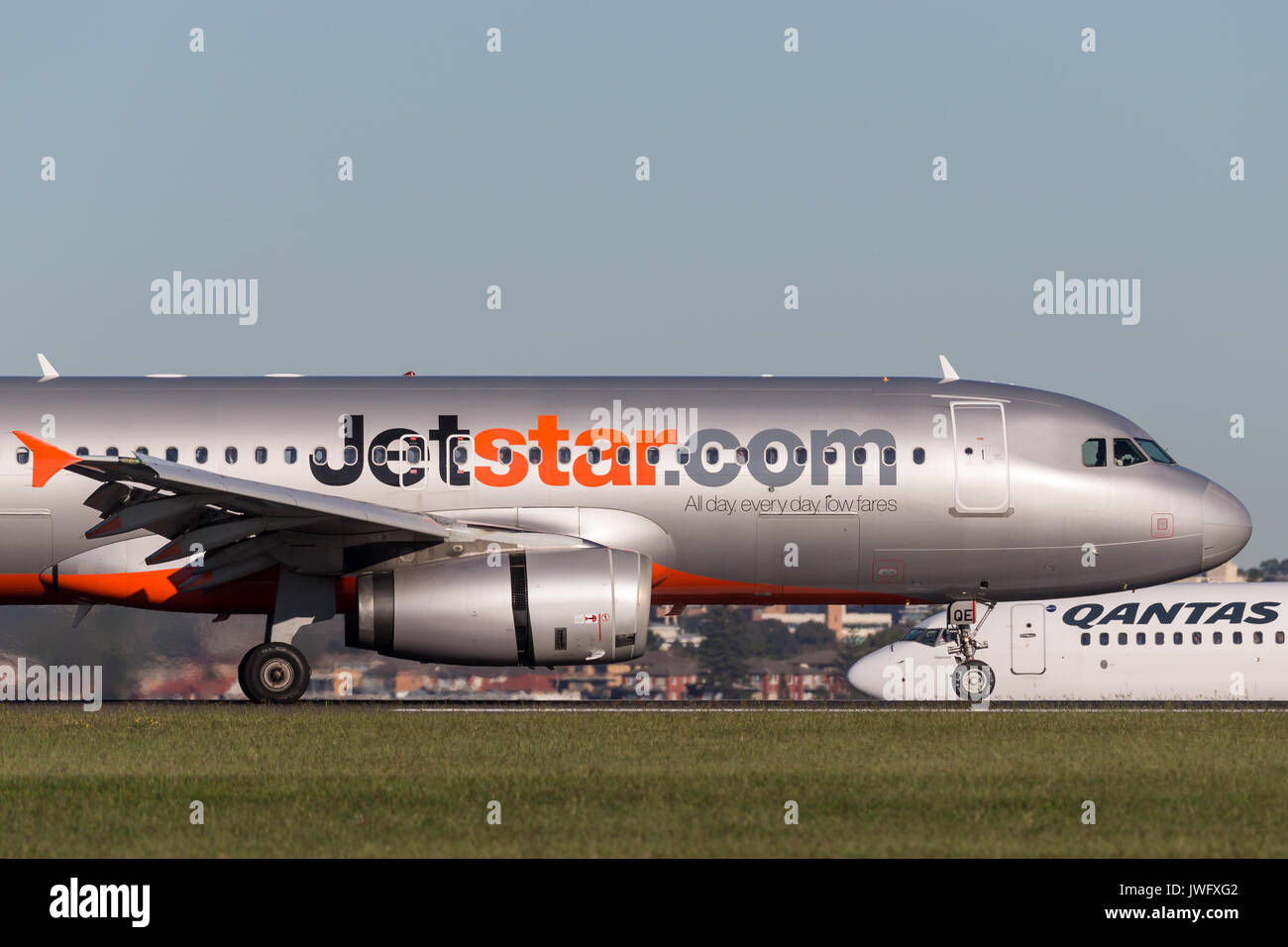 Jetstar Airways Airbus A320 airliner landing at Sydney Airport Stock ...