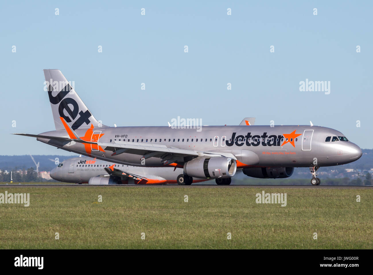 Jetstar Airways Airbus A320 airliner landing at Sydney Airport Stock ...