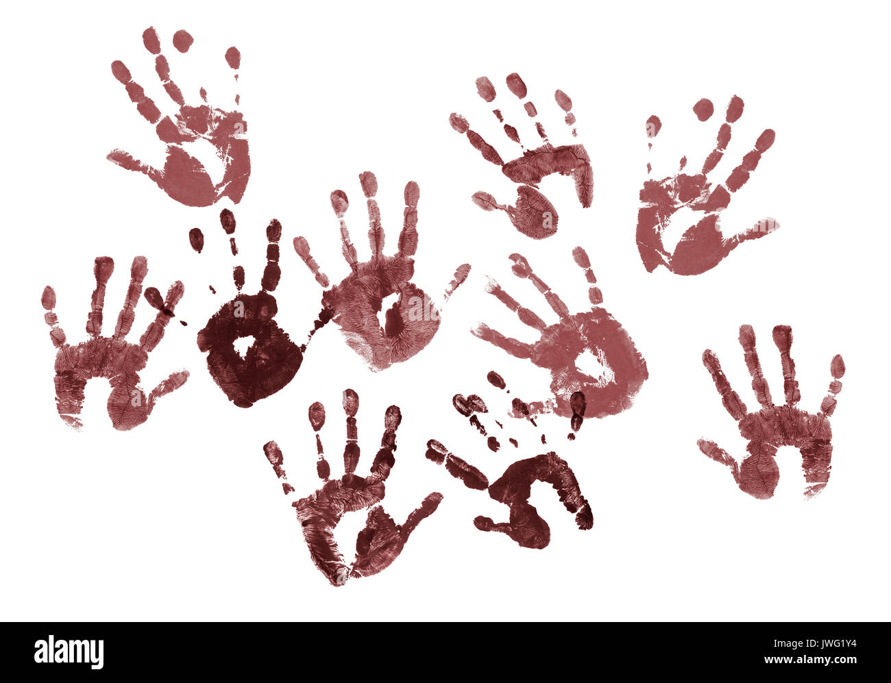 Spooky hands prints over white background Stock Photo - Alamy