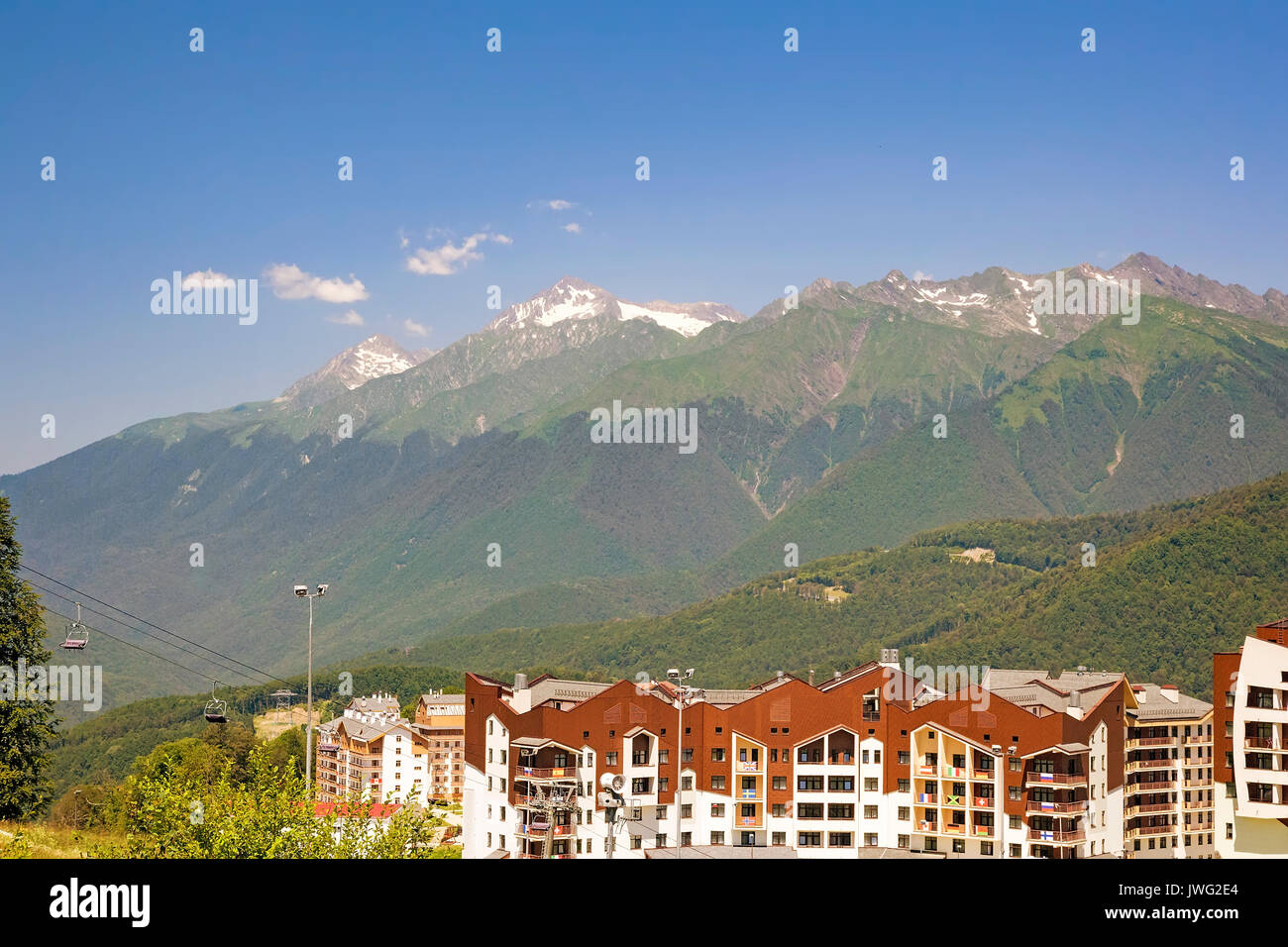 Mountain resort: beautiful multi-storey building, the comfortable hotel ...