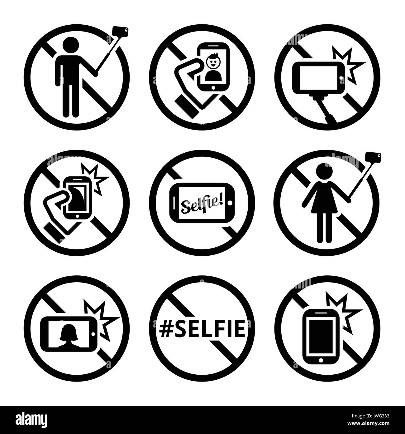 No selfies sign Cut Out Stock Images & Pictures - Alamy