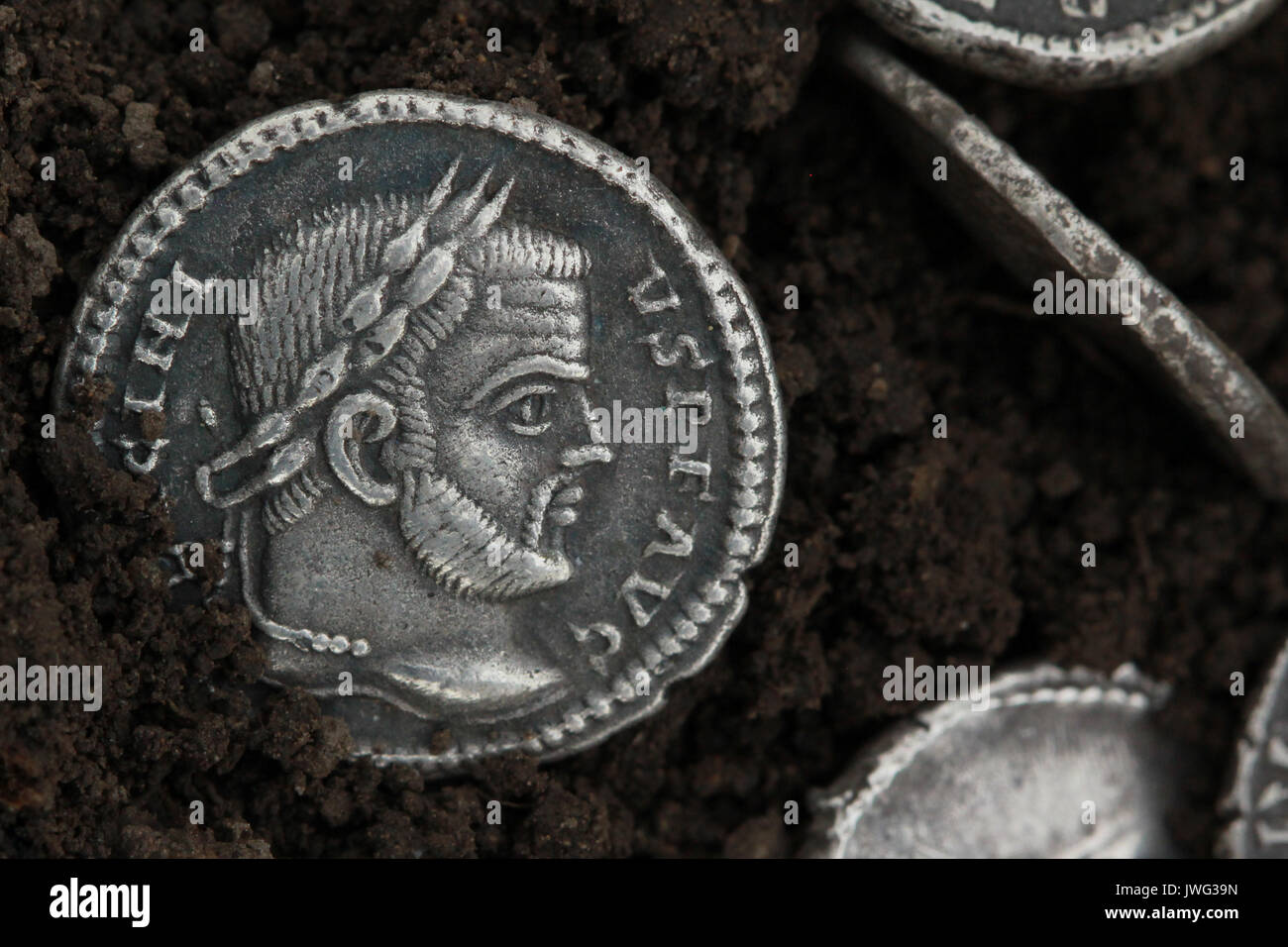 Roman silver coins, denarius Stock Photo - Alamy