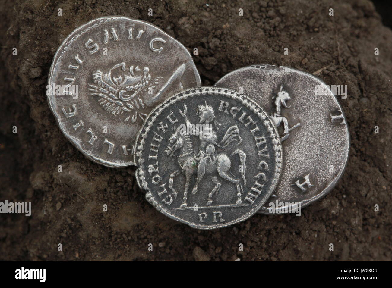 Roman silver coins, denarius Stock Photo - Alamy