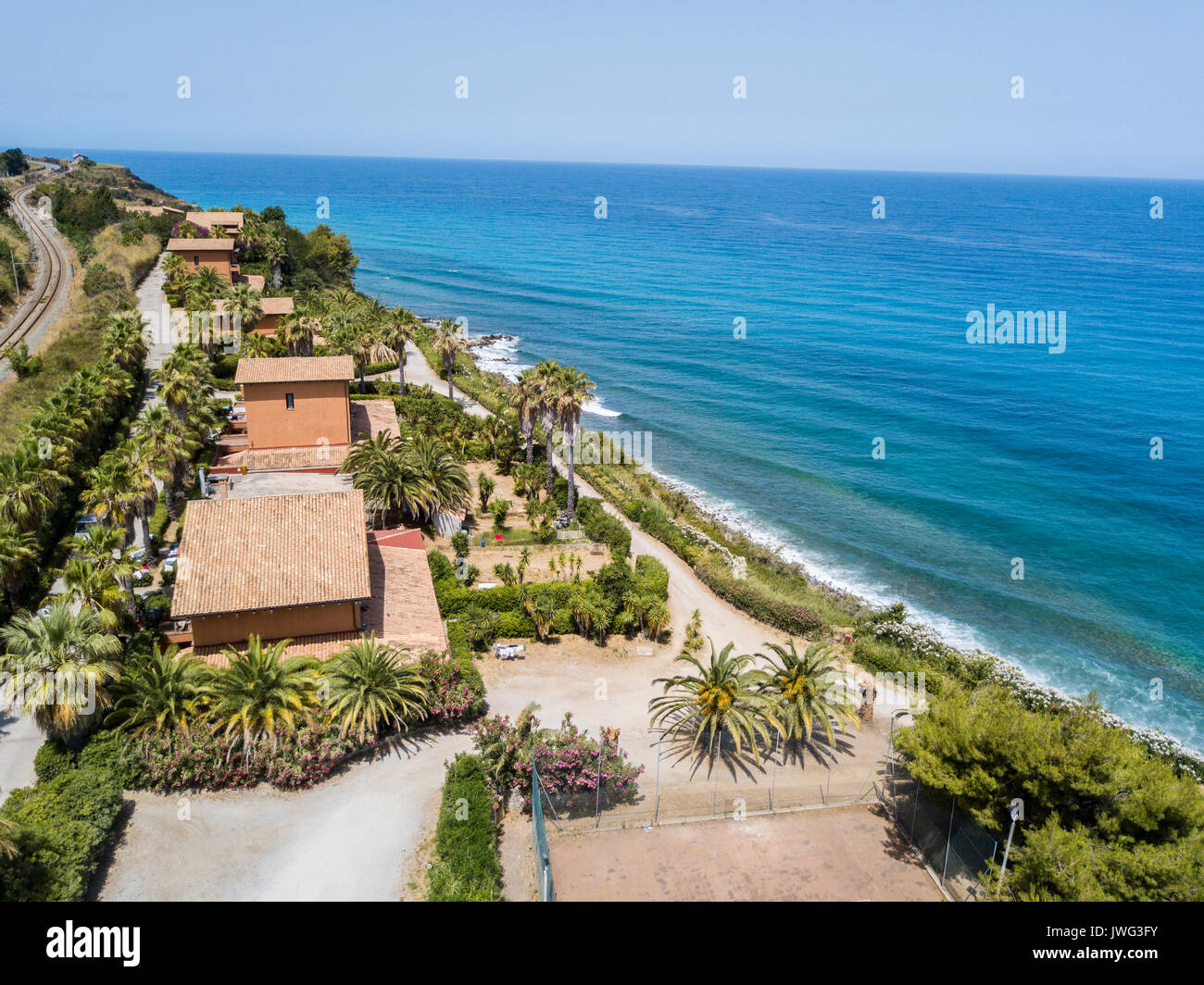 Aerial view of a promontory, coast, cliff, cliff overlooking the sea ...