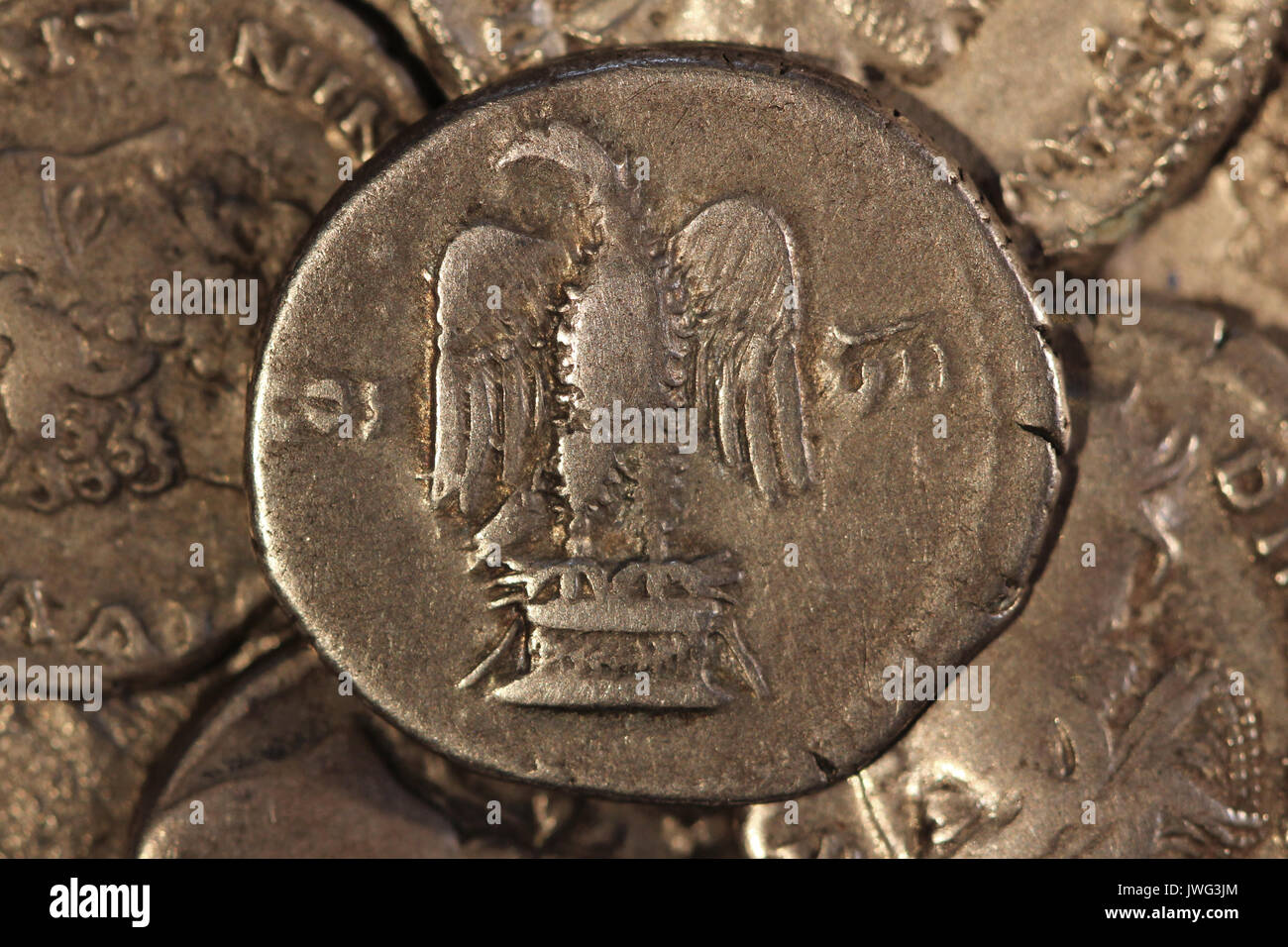 Roman silver coins, denarius Stock Photo - Alamy