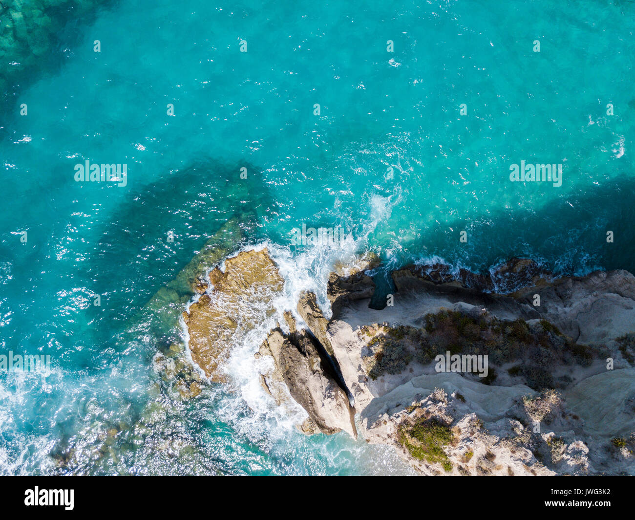 Aerial view of a promontory, coast, cliff, cliff overlooking the sea ...