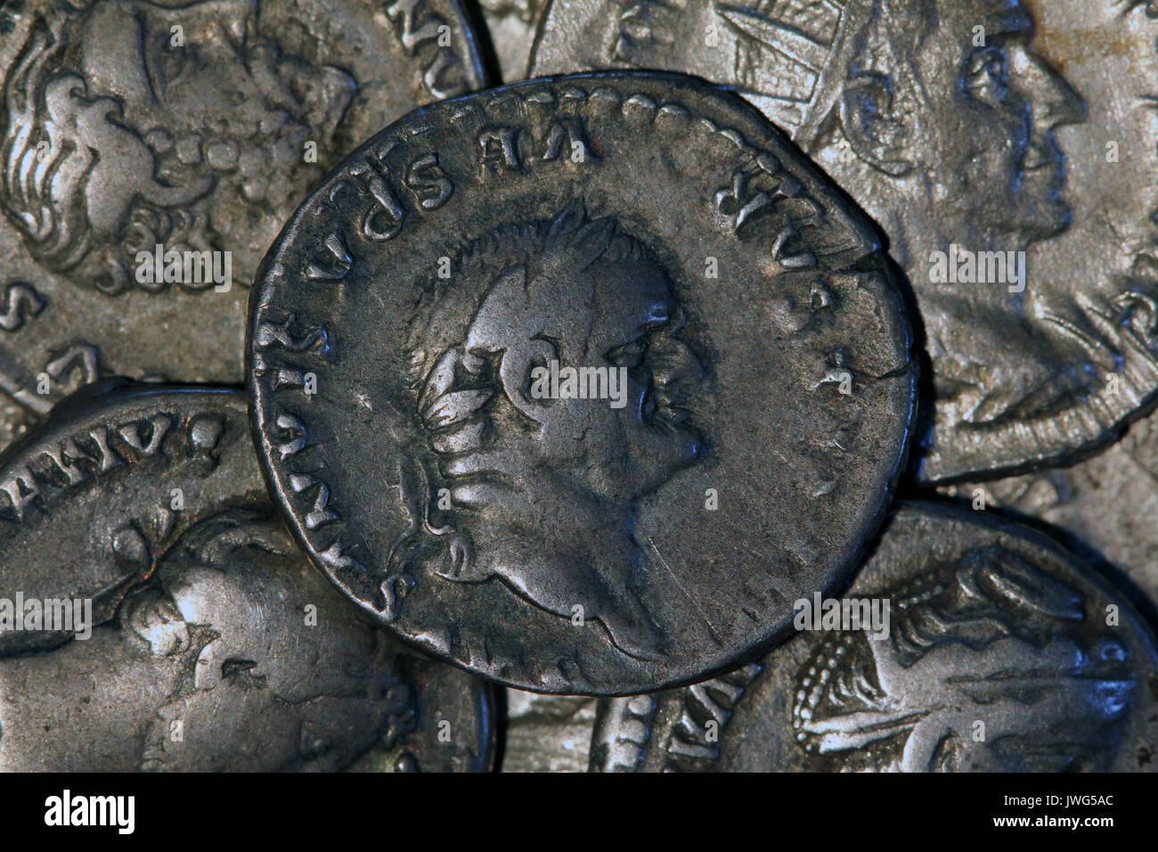 Roman silver coin with portrait of caesar hi-res stock photography and ...