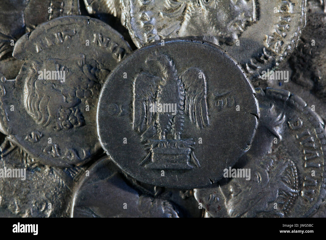 Roman silver coin with portrait of caesar hi-res stock photography and ...