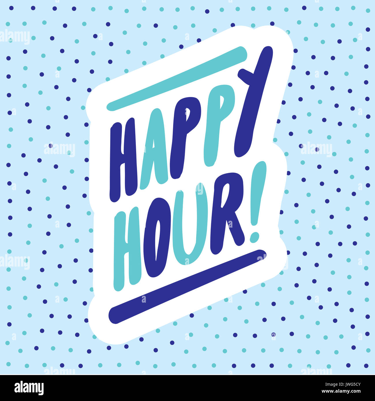 Happy Hour! banner. Vector lettering Stock Photo - Alamy