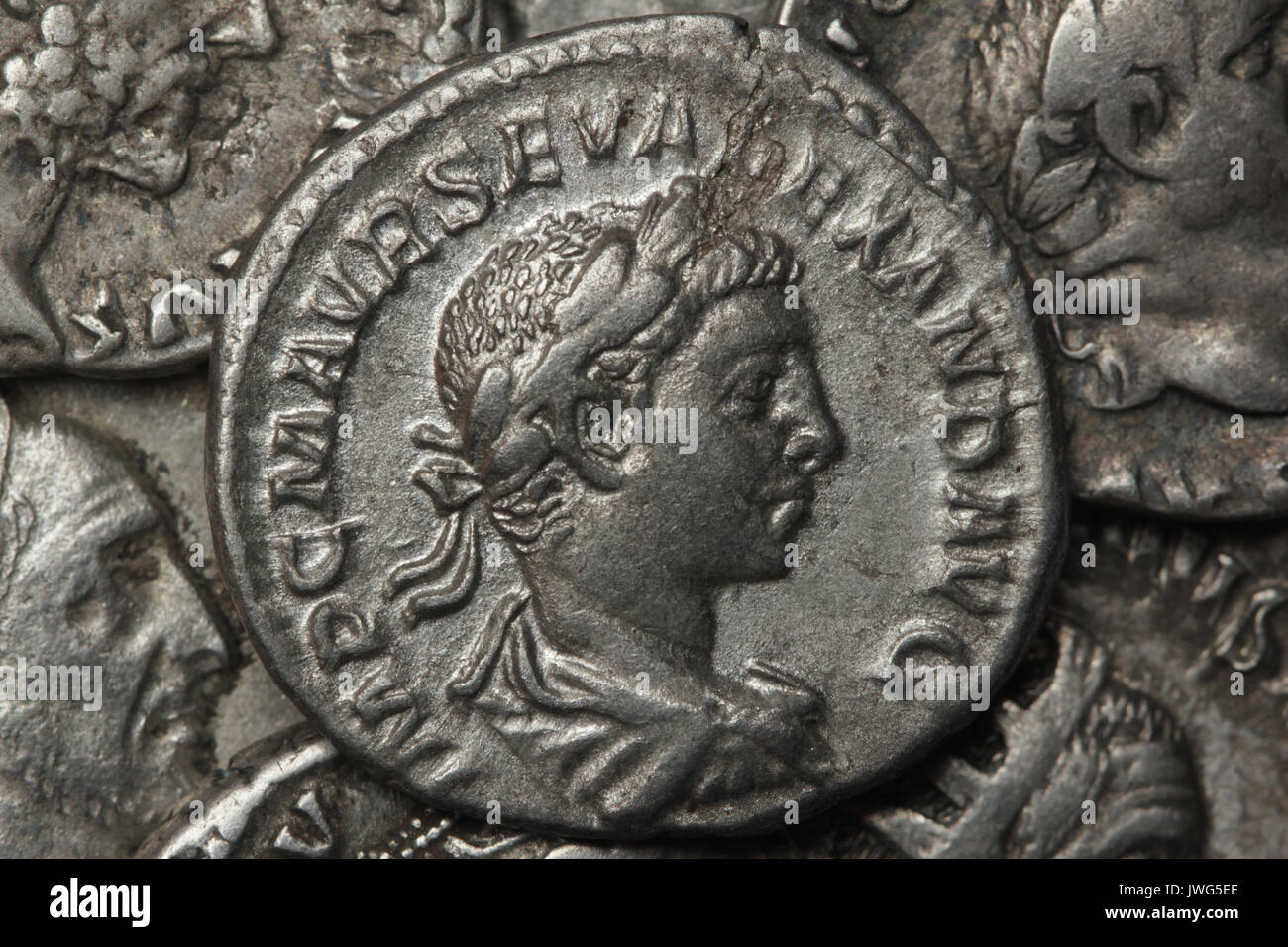Roman silver coin with portrait of caesar hi-res stock photography and ...