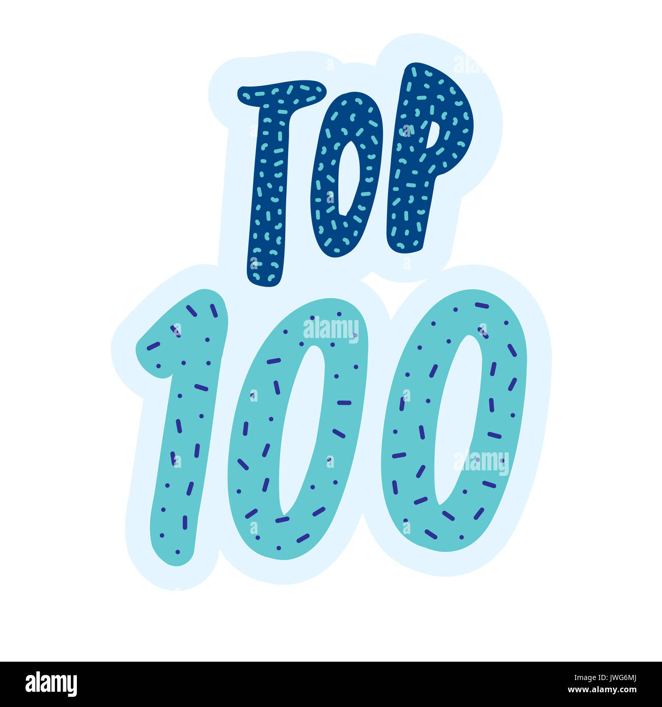 Top 100 banner. Vector lettering Stock Photo - Alamy