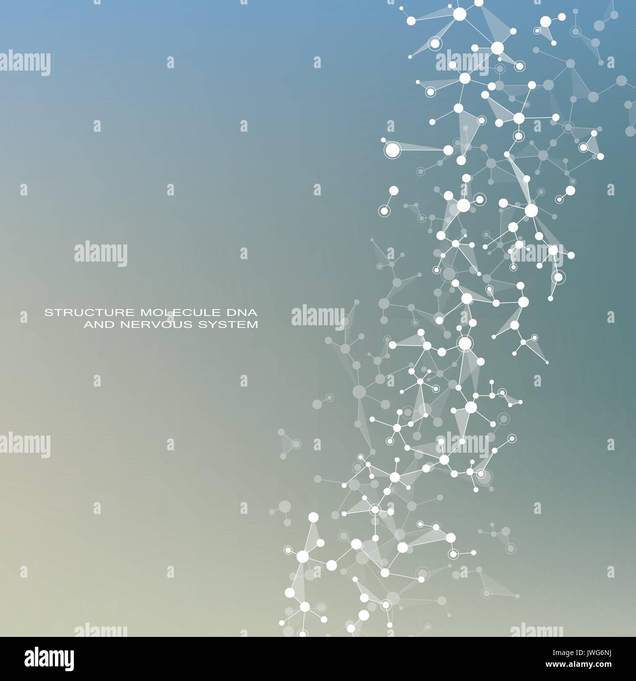 Structure Molecule Dna And Neurons Connected Lines With Dots Genetic And Chemical Compounds