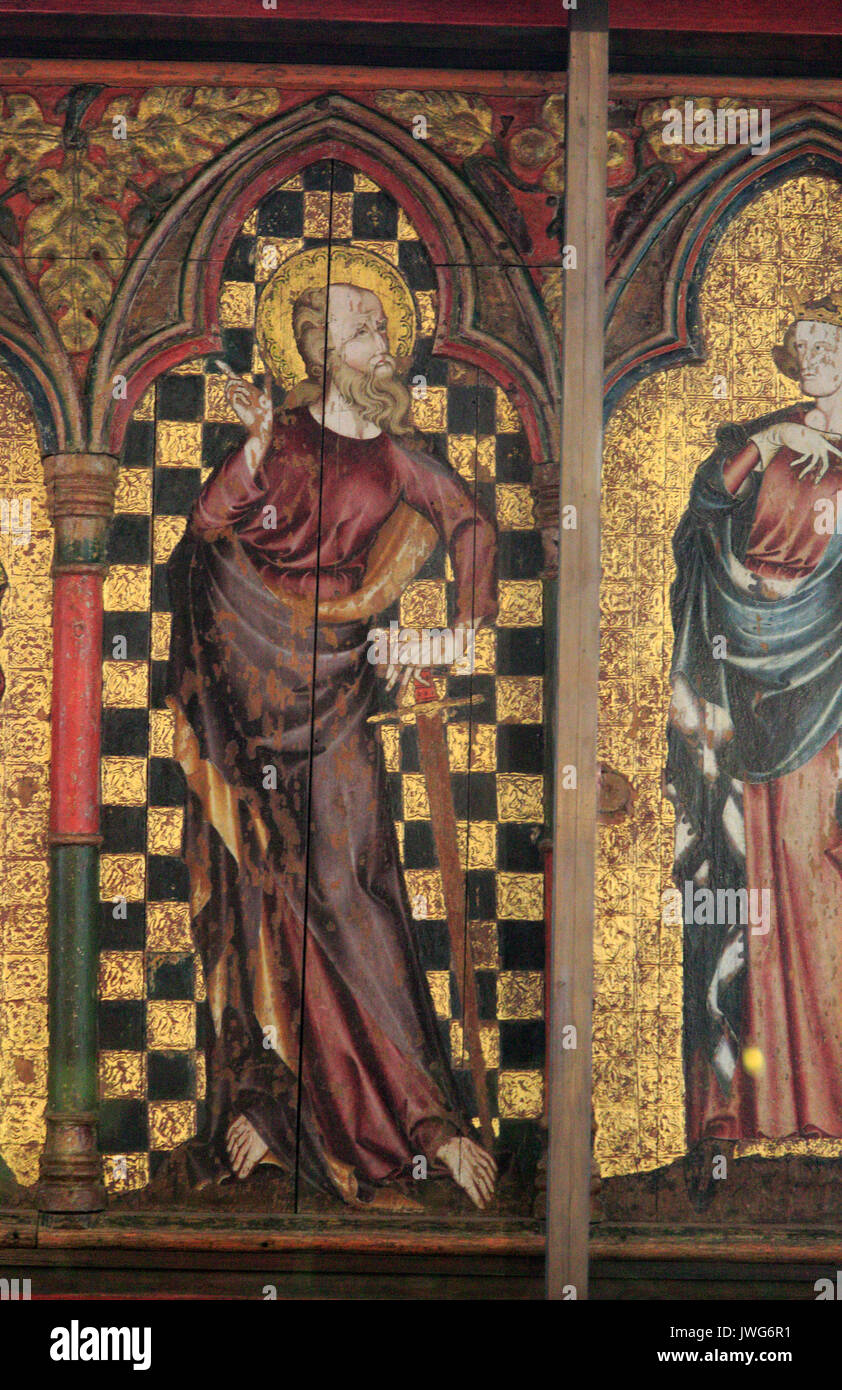 Saint Paul, Medieval Retable painting, church of Saint Mary, Thornham ...