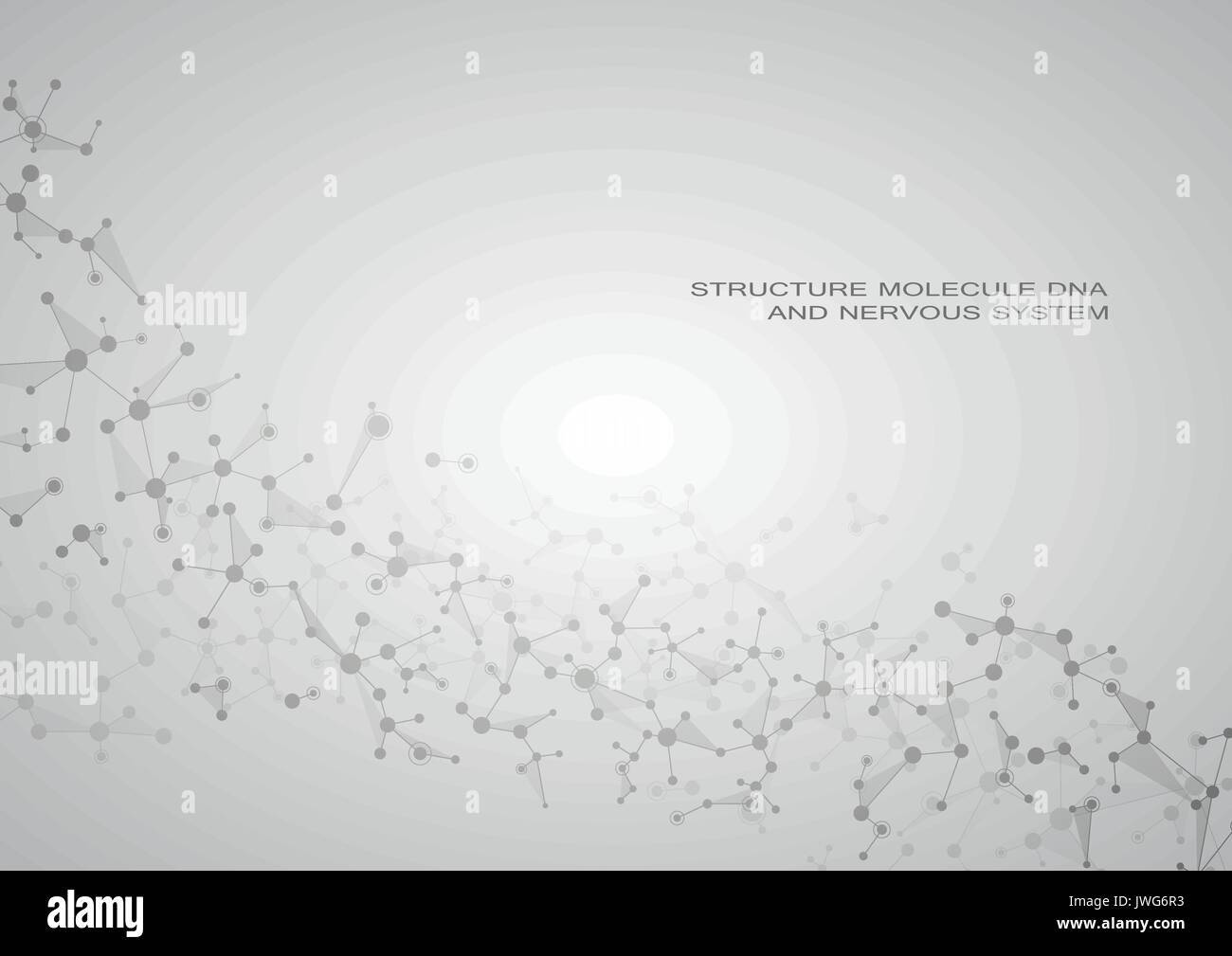 Structure molecule dna and neurons, connected lines with dots, genetic ...