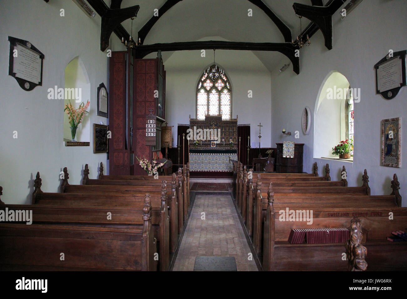 inside church of Saint Mary, Swilland, Suffolk, England, UK Stock Photo ...