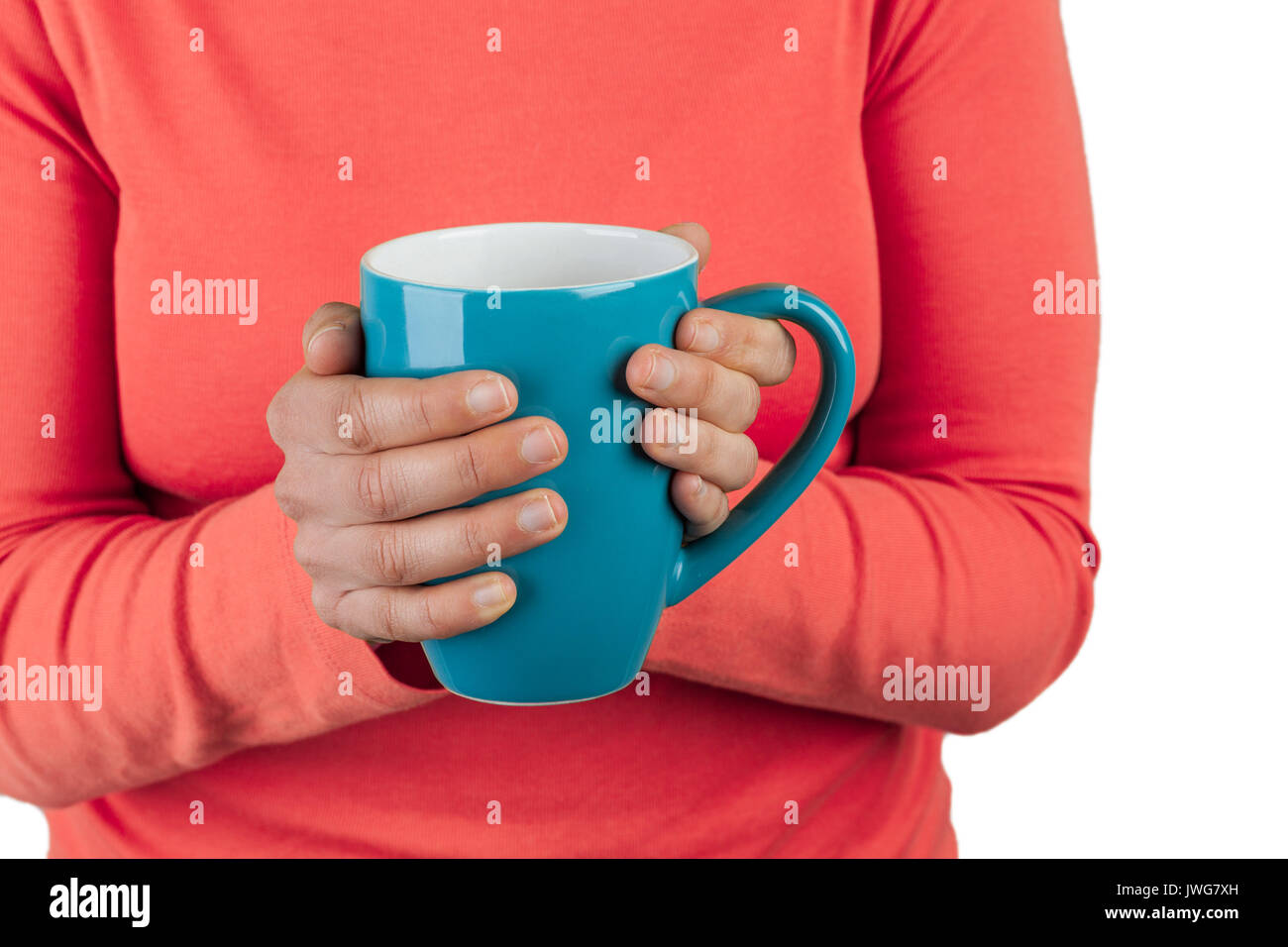 Female holding a mug hi-res stock photography and images - Alamy