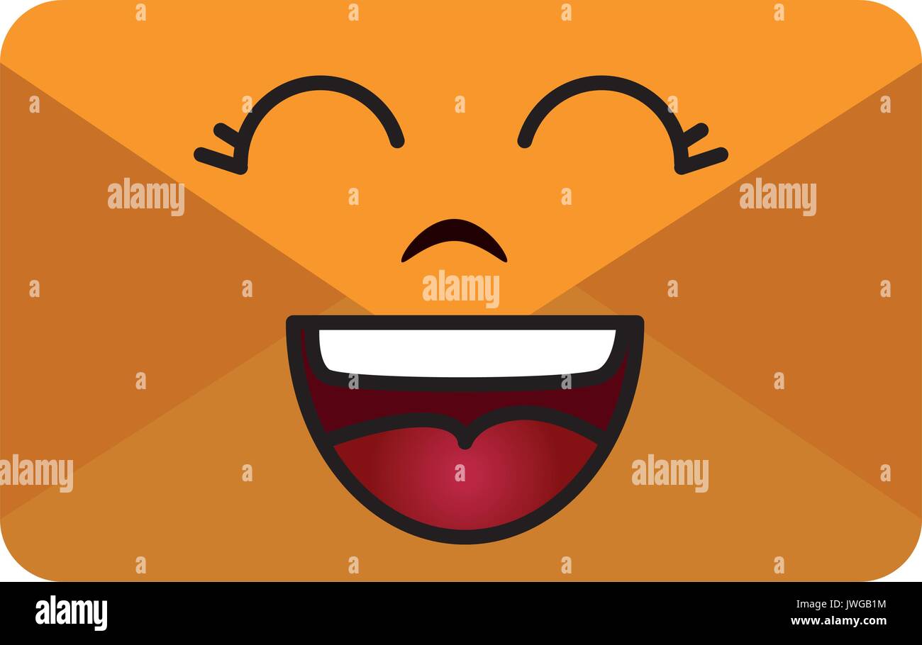envelope mail kawaii character vector illustration design Stock Vector ...