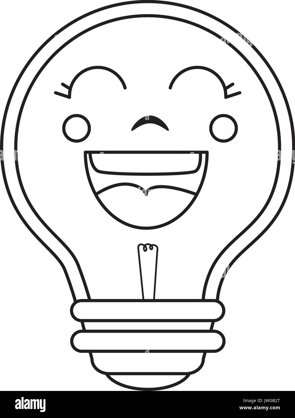 bulb light kawaii character vector illustration design Stock Vector ...