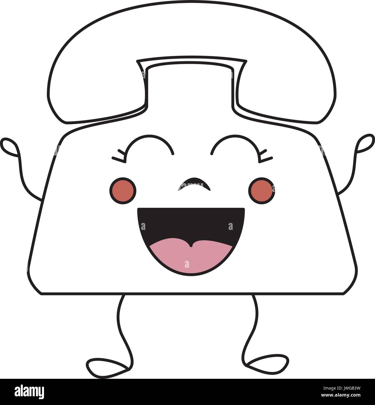 telephone service kawaii character vector illustration design Stock ...