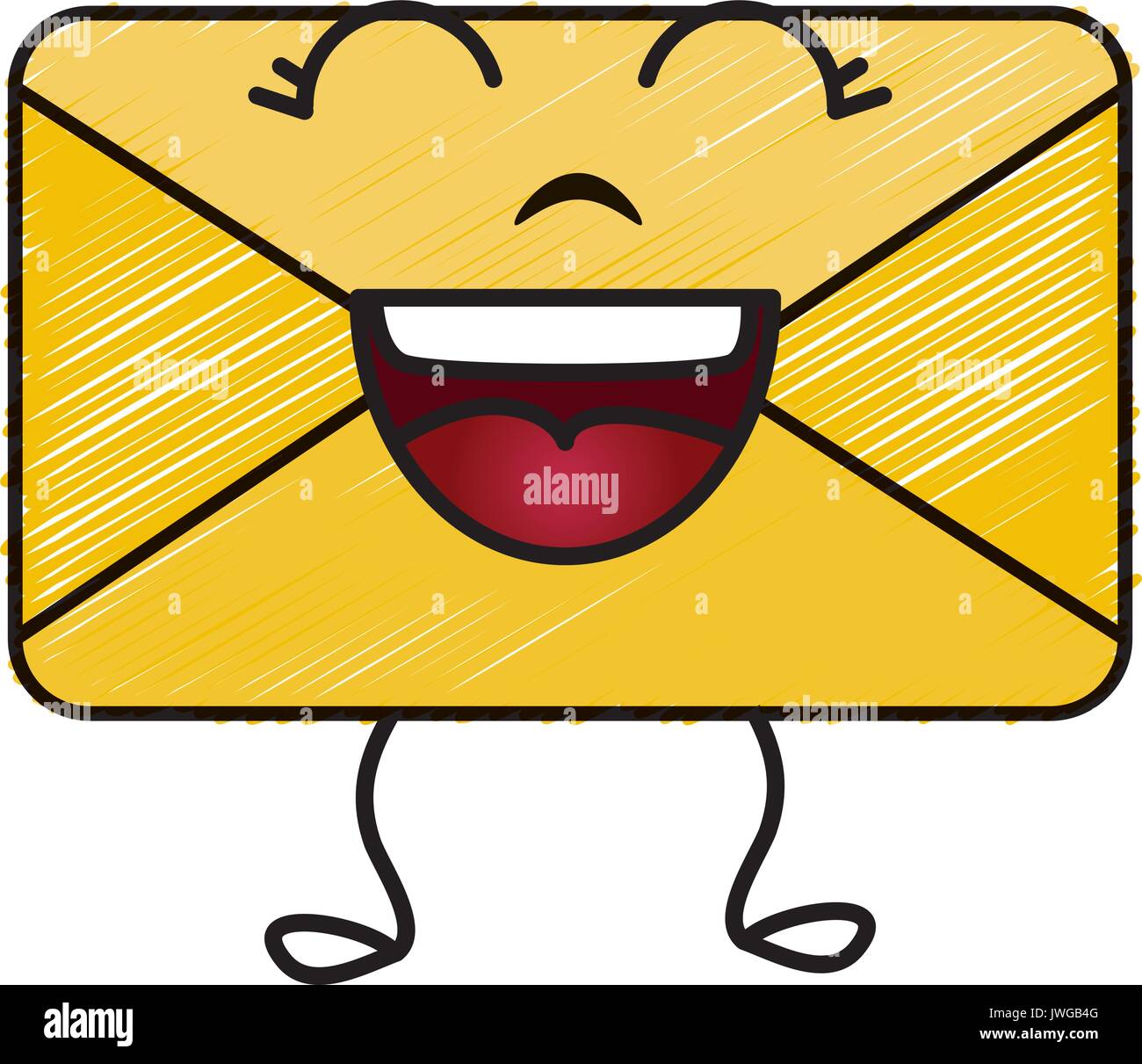 envelope mail kawaii character vector illustration design Stock Vector ...