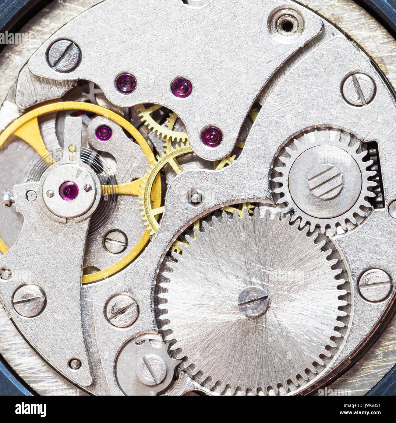 watchmaker workshop - gray clockwork of old mechanical watch Stock ...