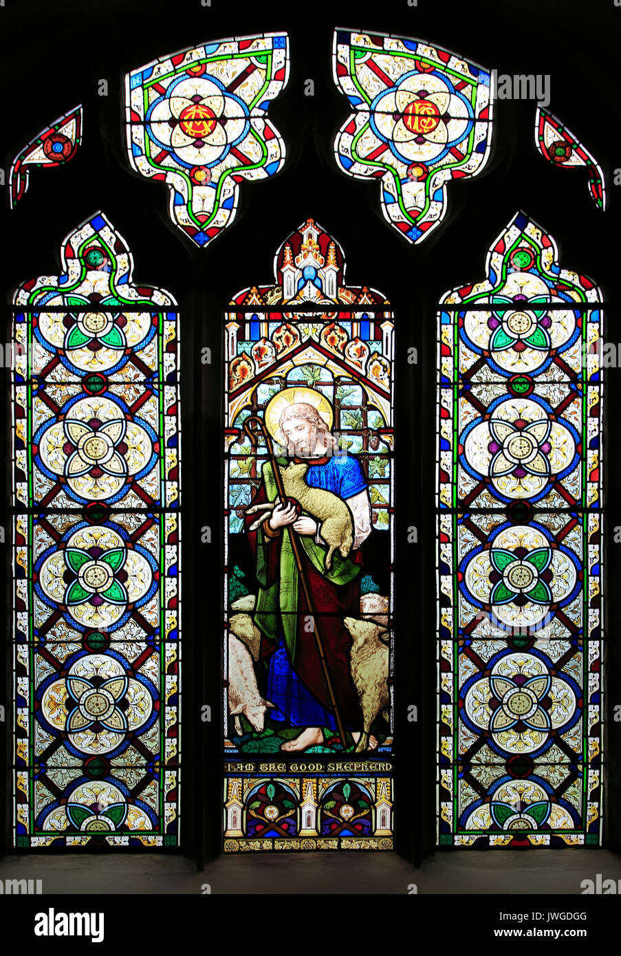 The Good Shepherd, stained glass window, Church of Saint Mary ...