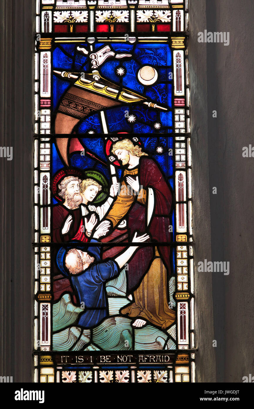 Church of Saint Gregory, Jesus calming the storm,, stained glass window ...