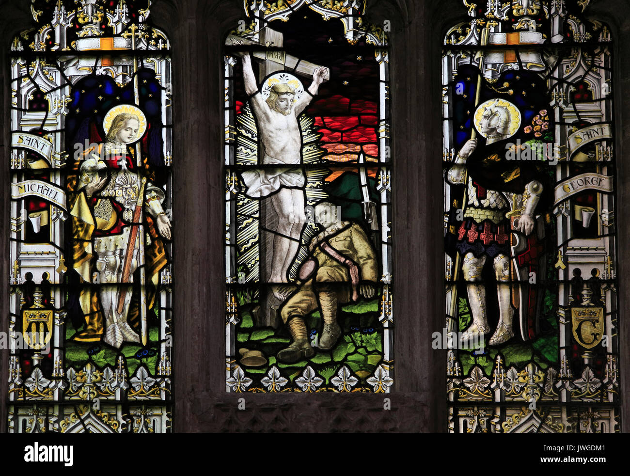 First world war memorial stained glass window, Church of Saint Mary ...