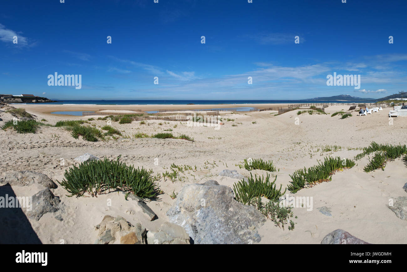 Spain: view of the Playa de los Lances, the biggest beach of Tarifa ...