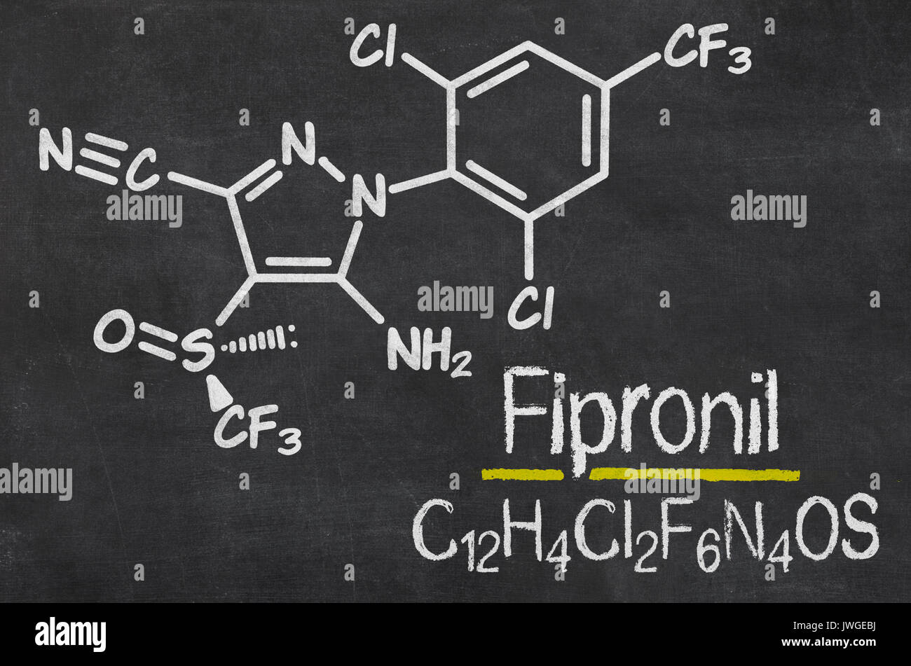 Blackboard with the chemical formula of Fipronil Stock Photo - Alamy