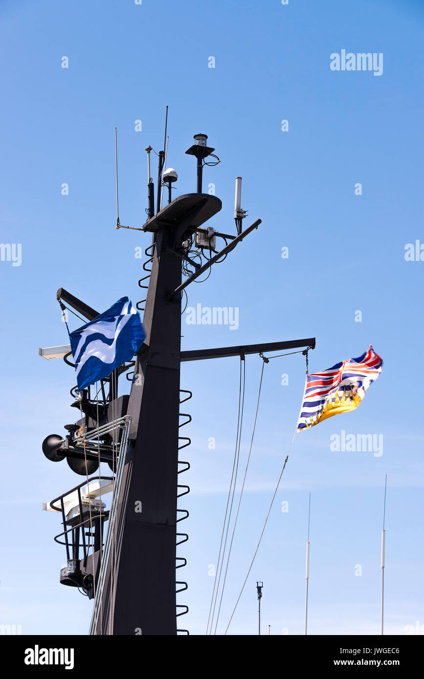 Main Mast and Rigging with British Columbian and BC Ferries Flags ...