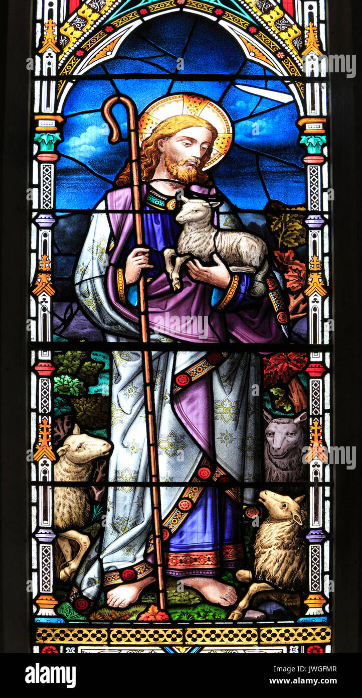 Good shepherd stained glass window hi-res stock photography and images ...
