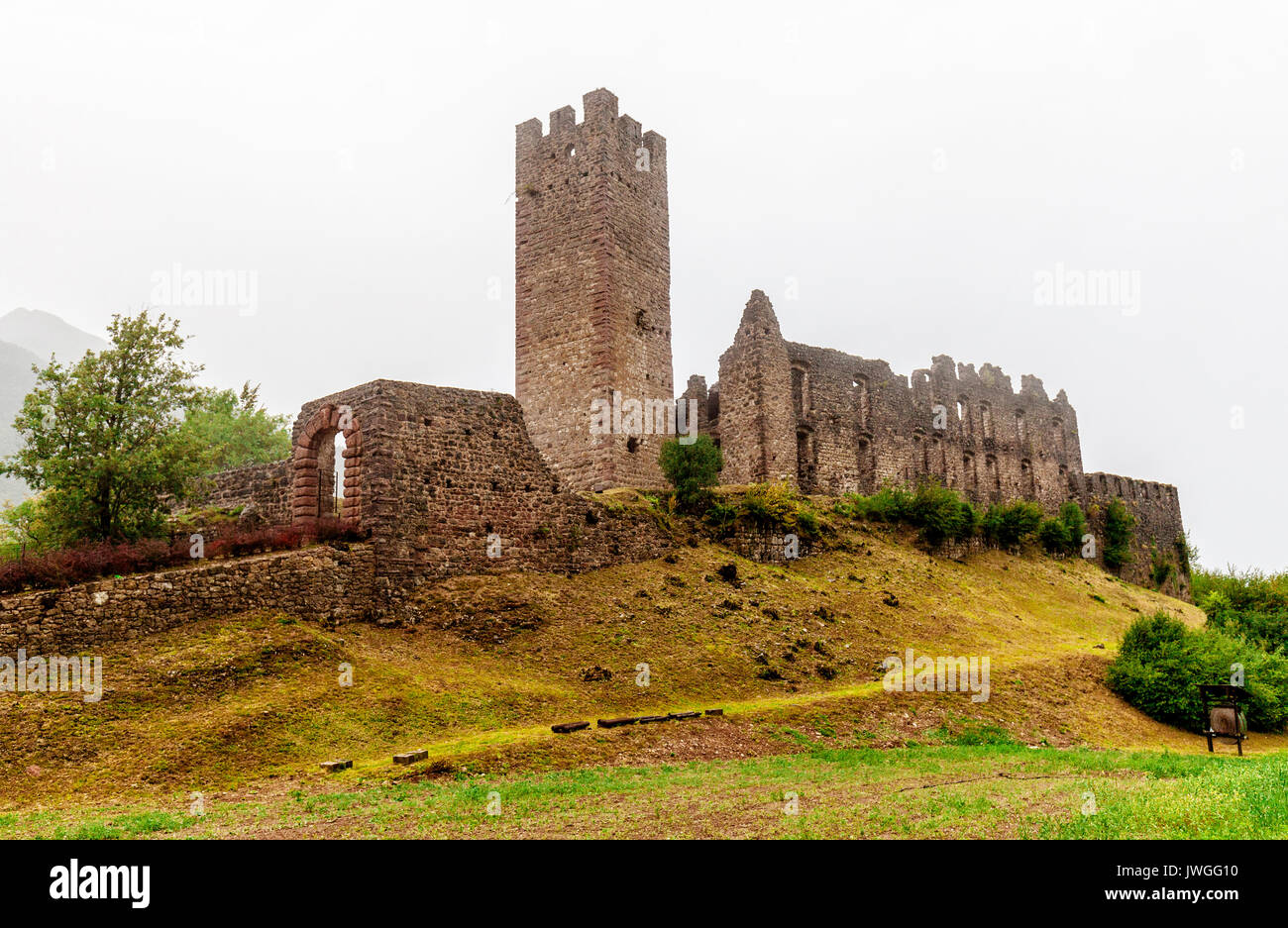 ancient italian castle castel belfort on alps Stock Photo - Alamy