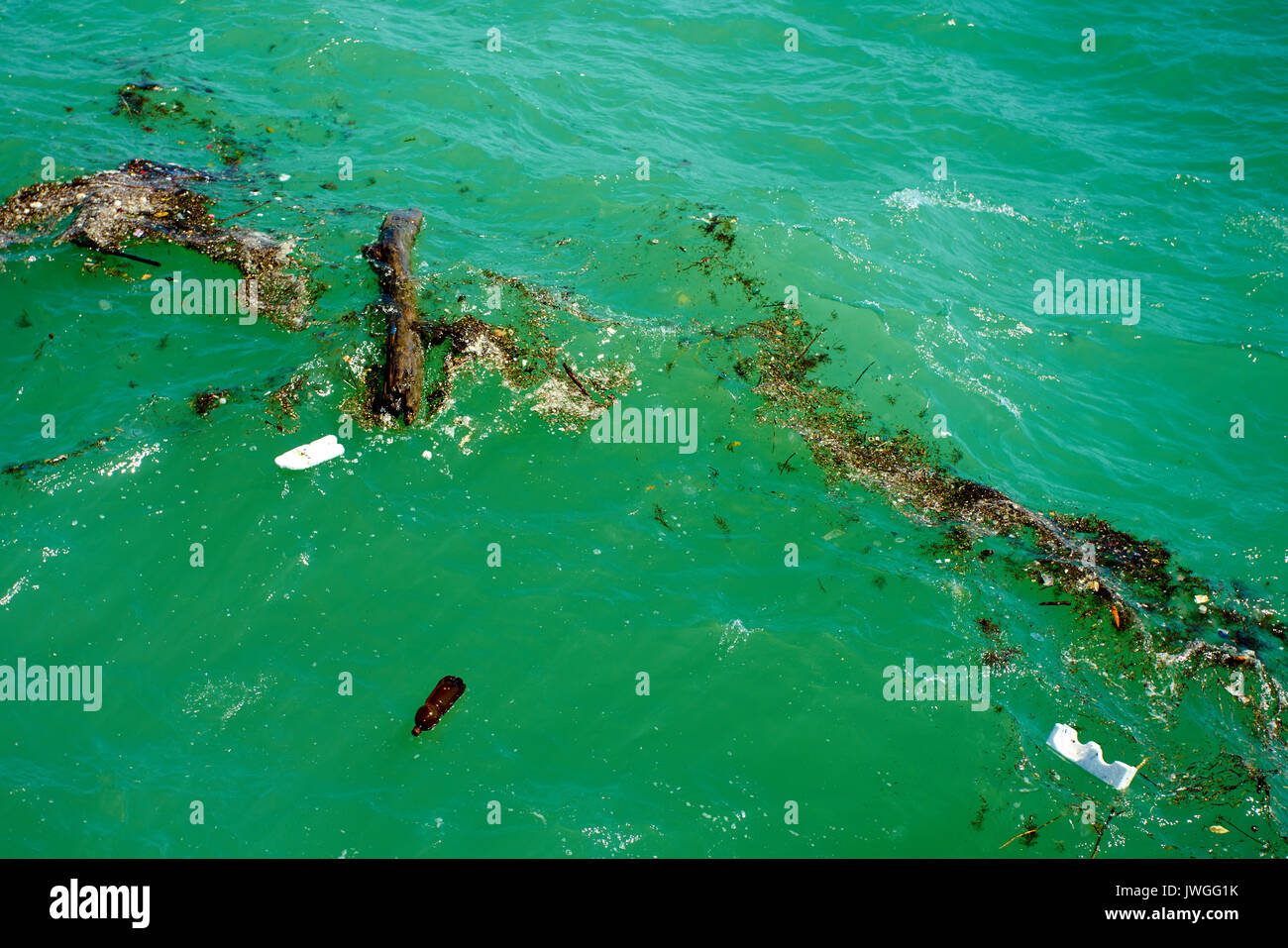 dirty sea with trash. Plastic pollution in ocean Stock Photo - Alamy
