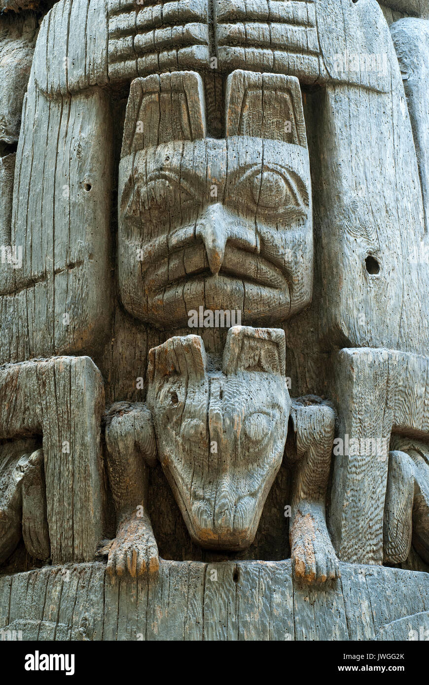 First nations totem pole art anthropology museum hi-res stock ...