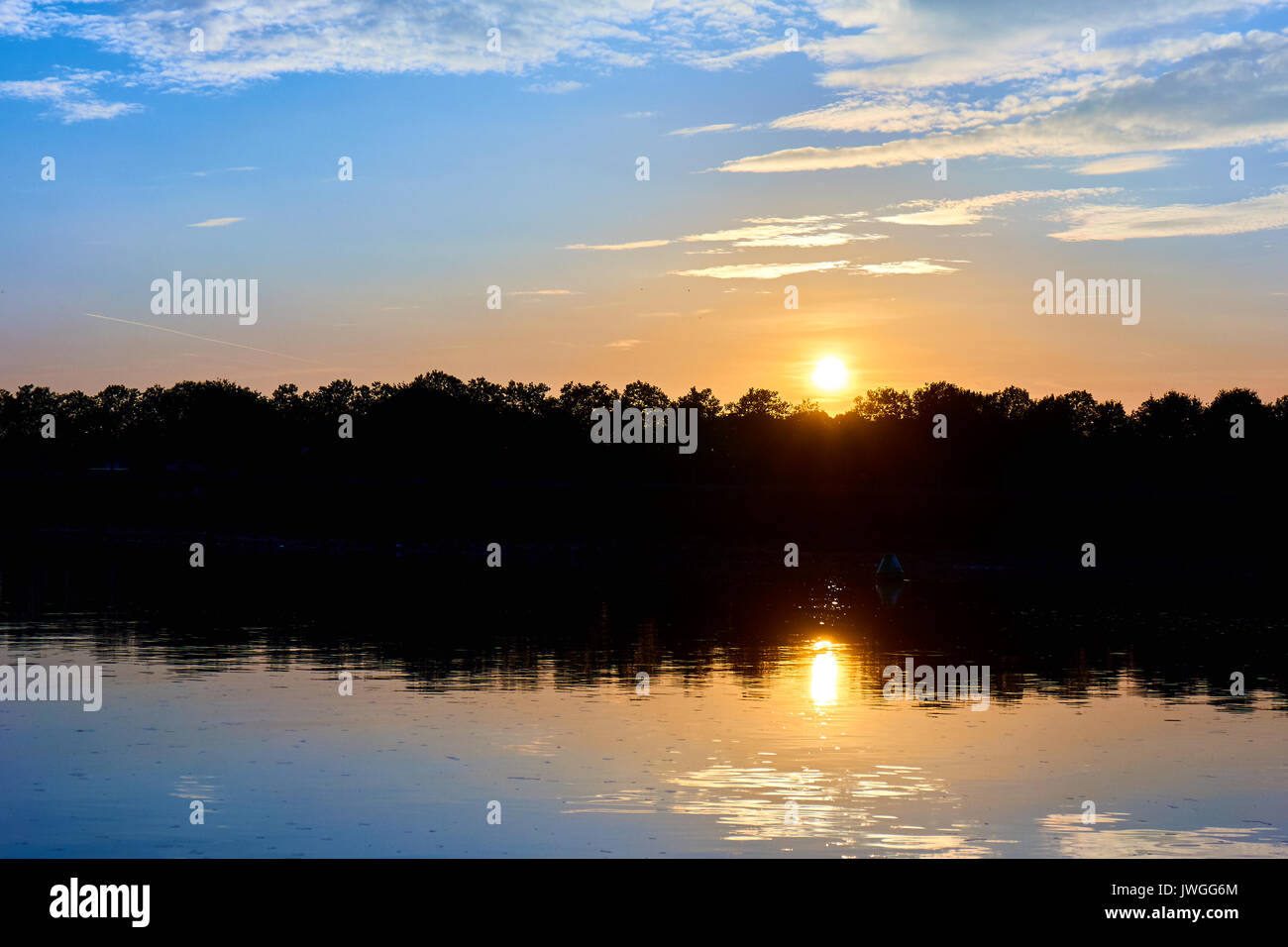lake sunset landscape Stock Photo - Alamy