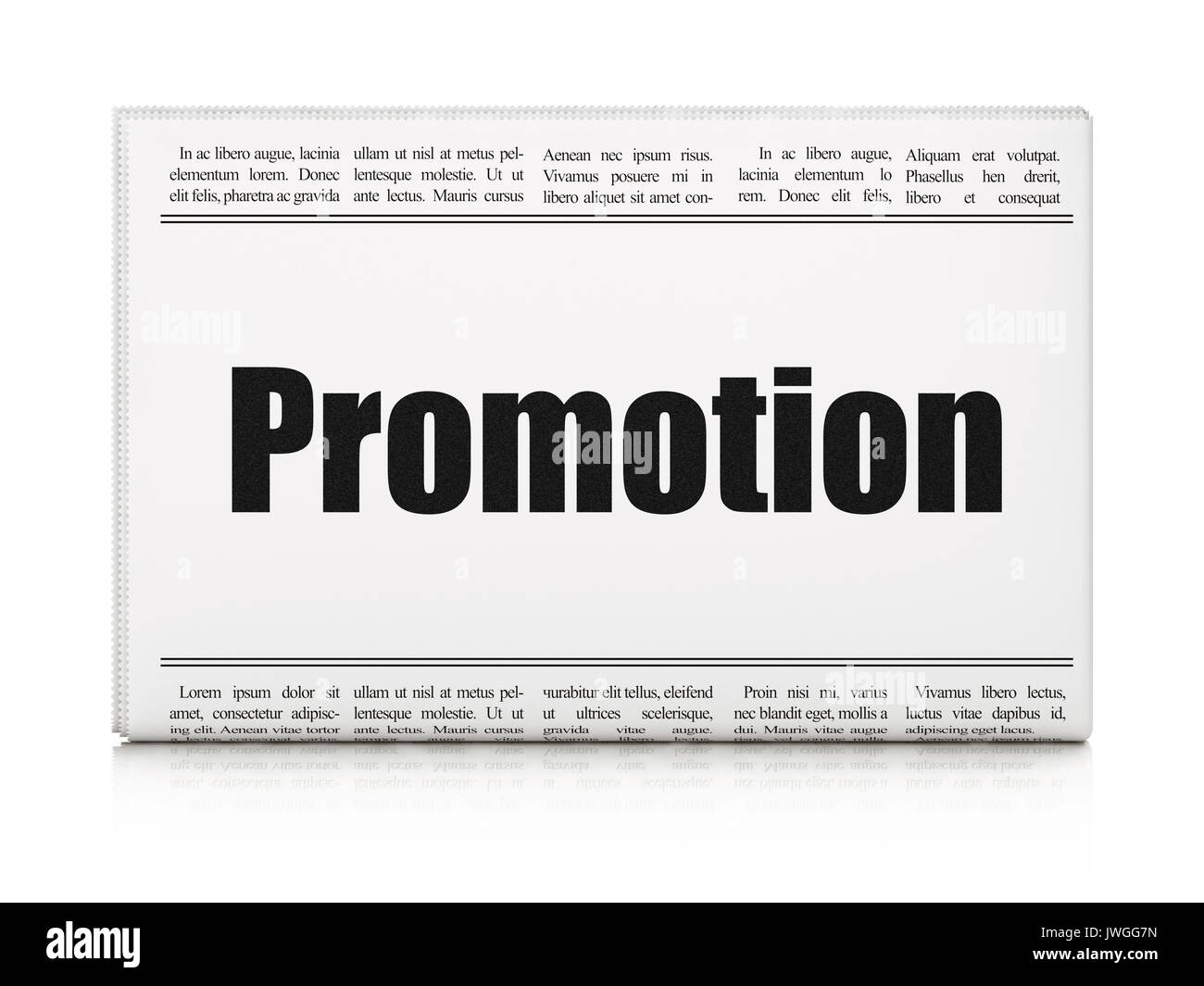 Marketing concept: newspaper headline Promotion Stock Photo - Alamy