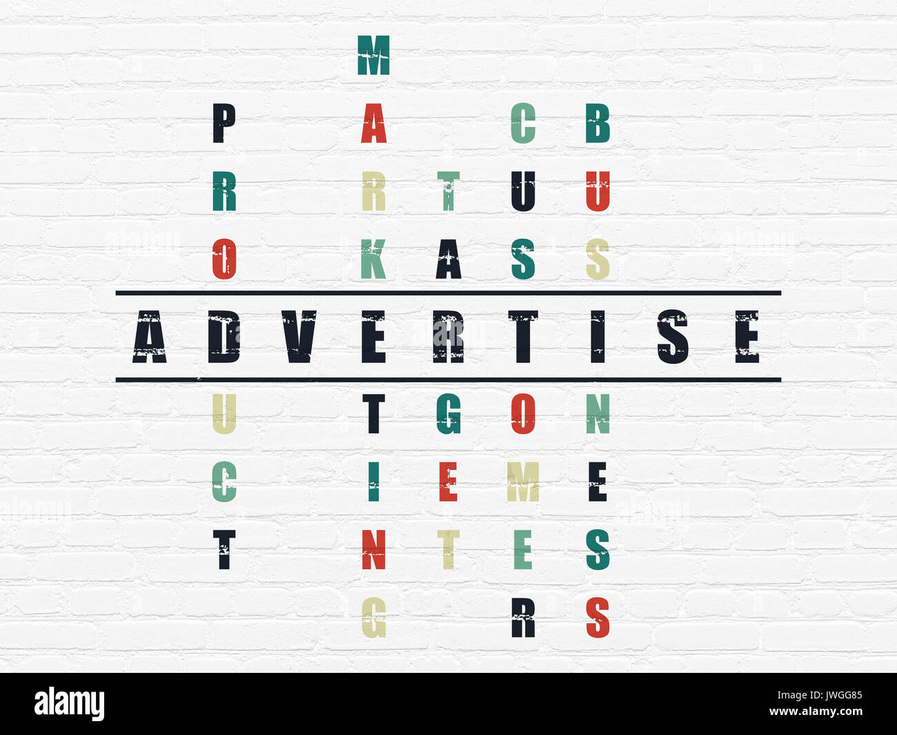 Advertising concept: Advertise in Crossword Puzzle Stock Photo - Alamy