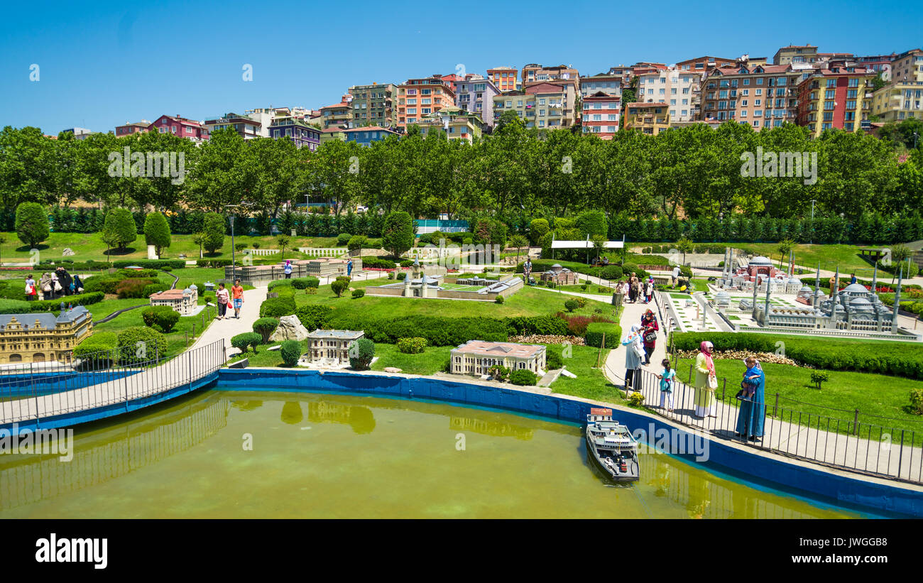 ISTANBUL, TURKEY - 12 JULY, 2017: Miniaturk is a miniature park in ...