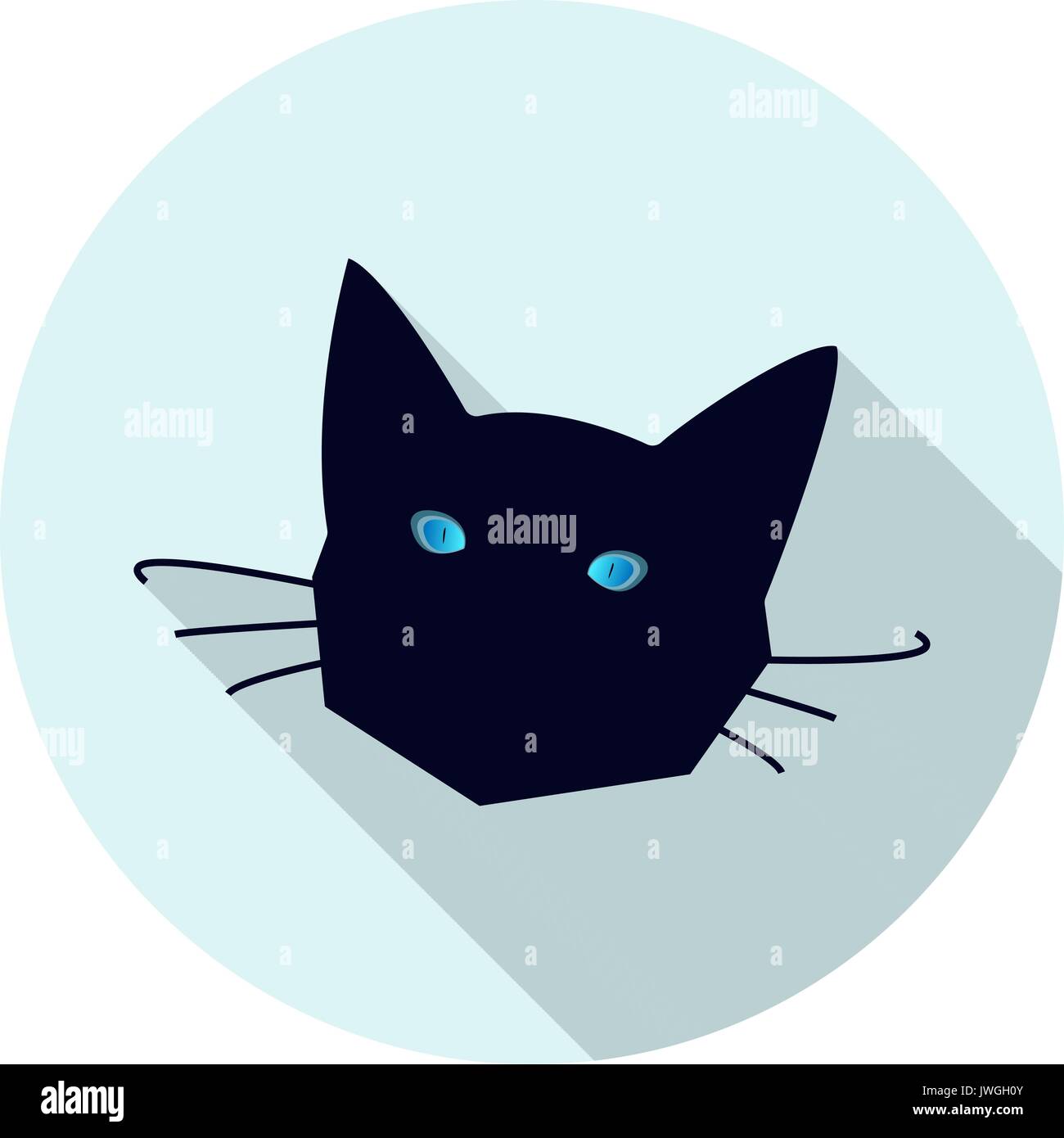 Head blue eyes black cat Stock Vector Images - Alamy