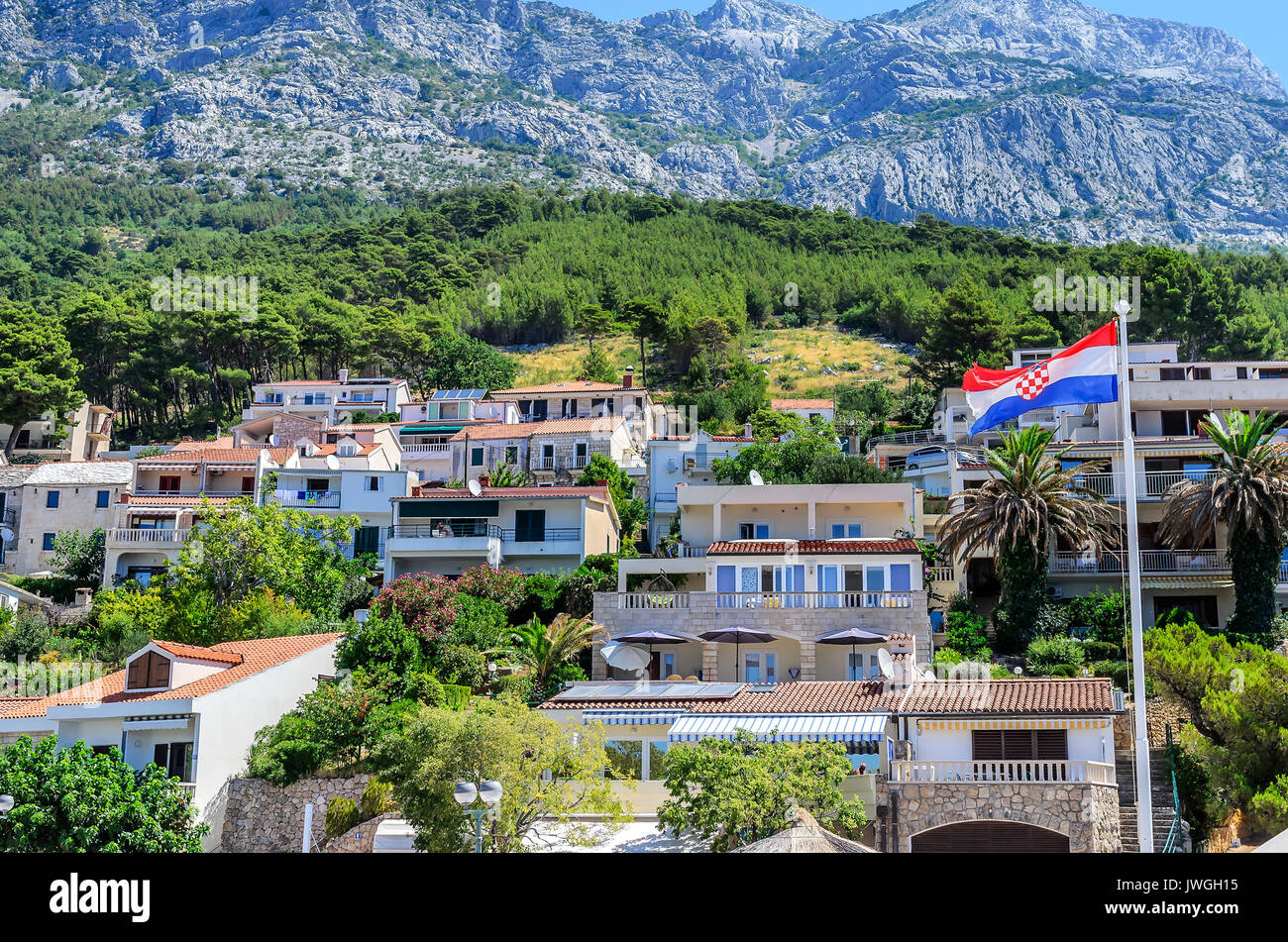 Architecture of the city of Brela, Croatia Stock Photo - Alamy