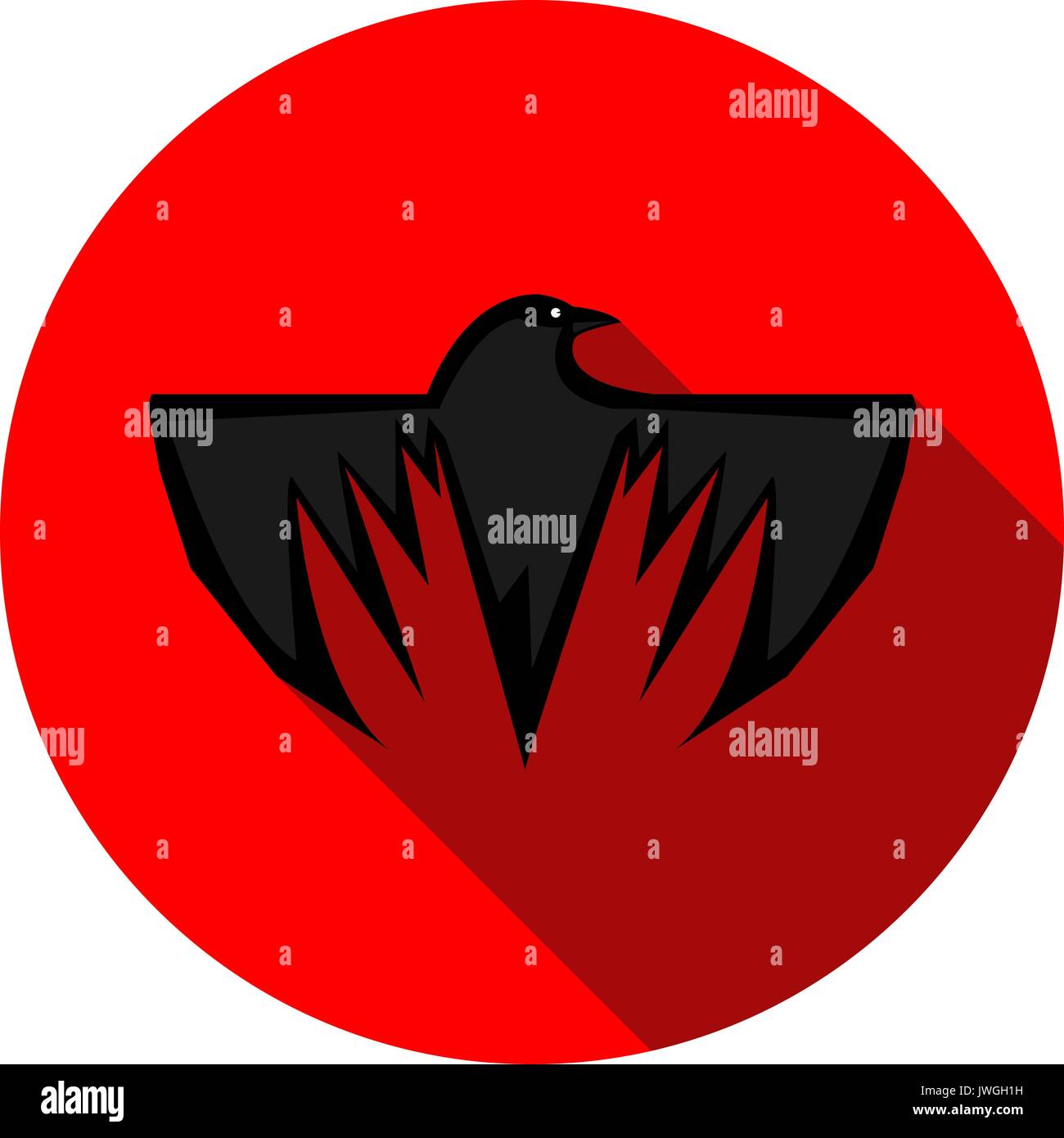 Crow with long shadow red circle icon Stock Vector Image & Art - Alamy