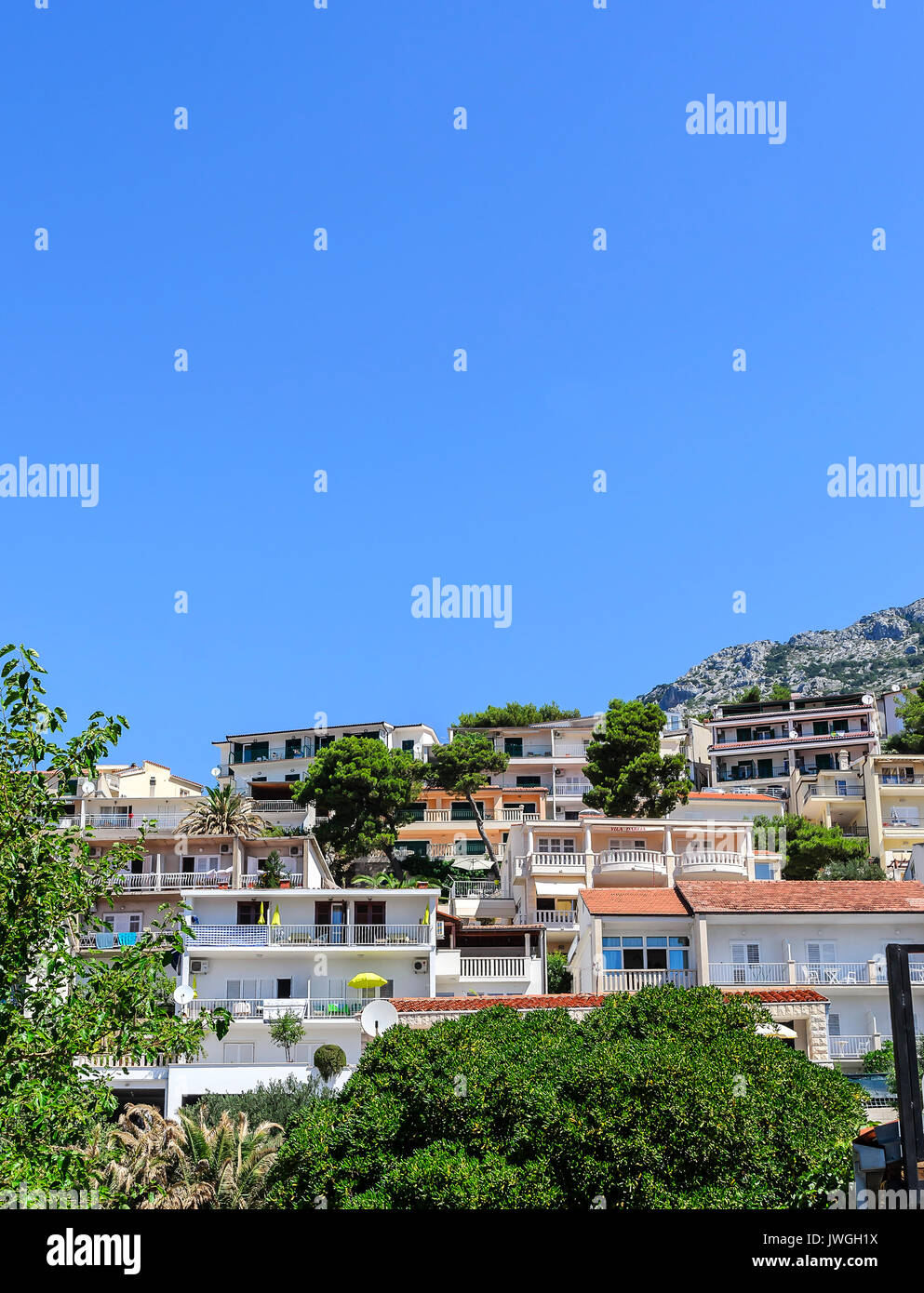Architecture of the city of Brela, Croatia Stock Photo - Alamy