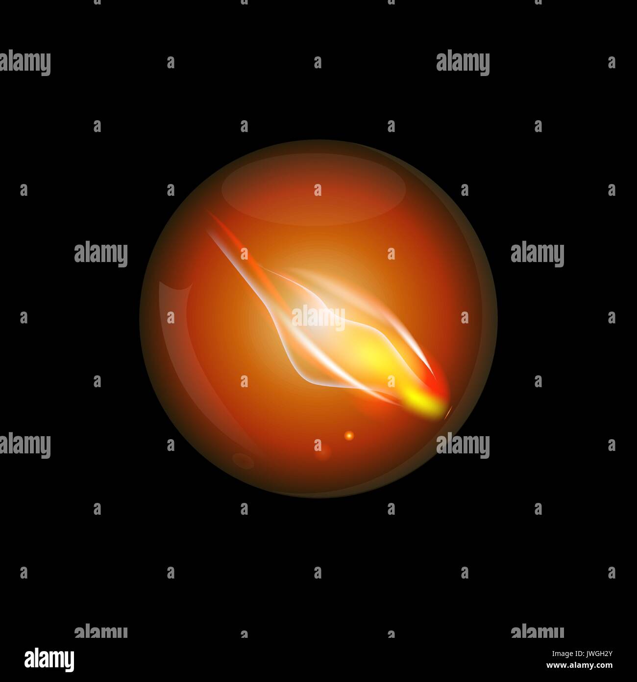 Glass fireball in the dark abstract art illustration Stock Vector Image ...