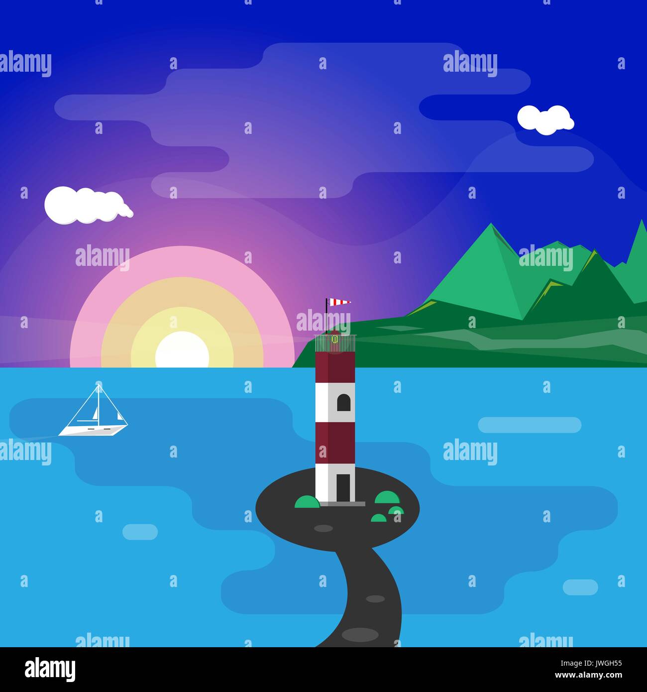 Lighthouse backgrounds Stock Vector Images - Alamy