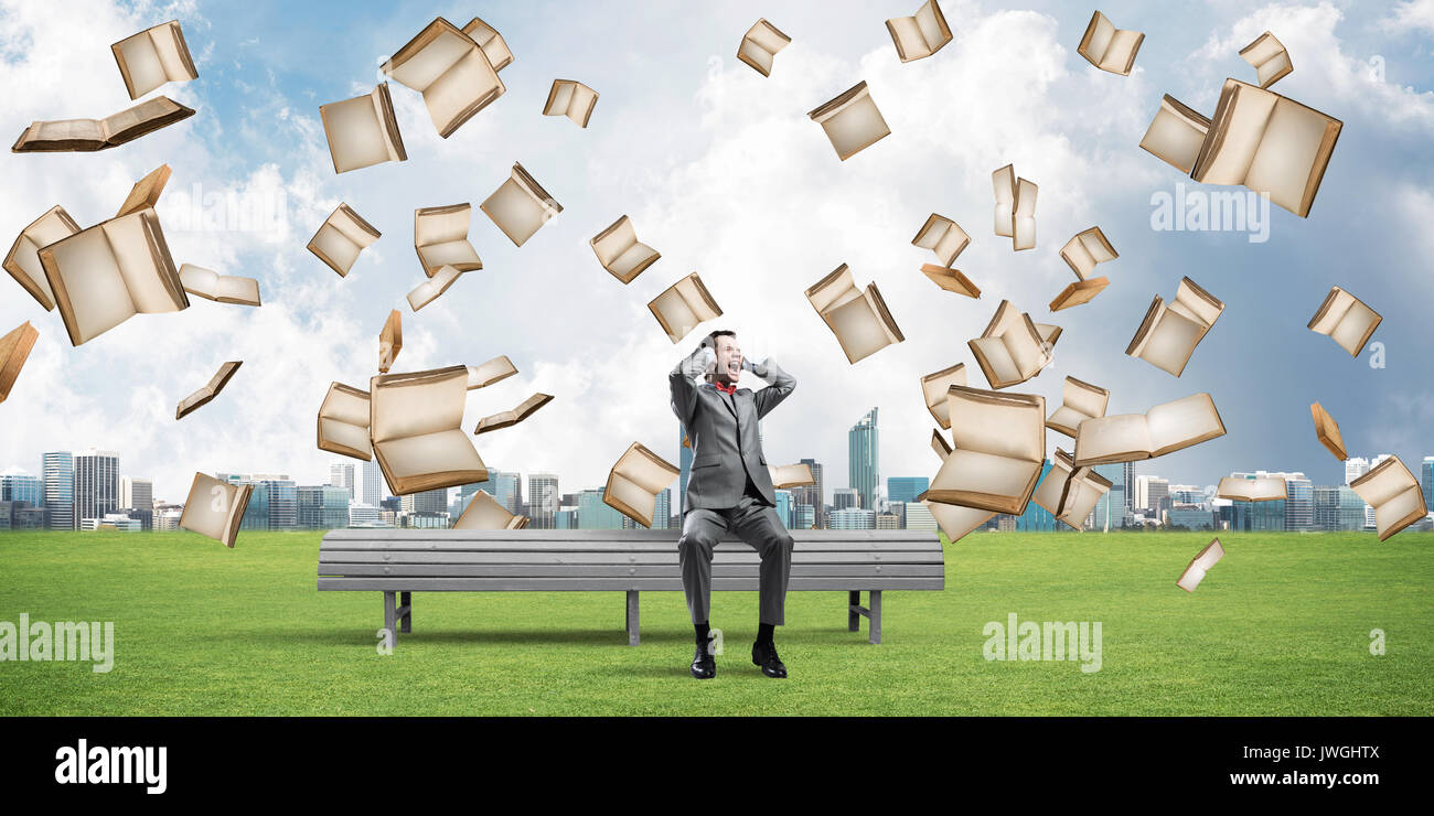 Many old books falling on hi-res stock photography and images - Alamy