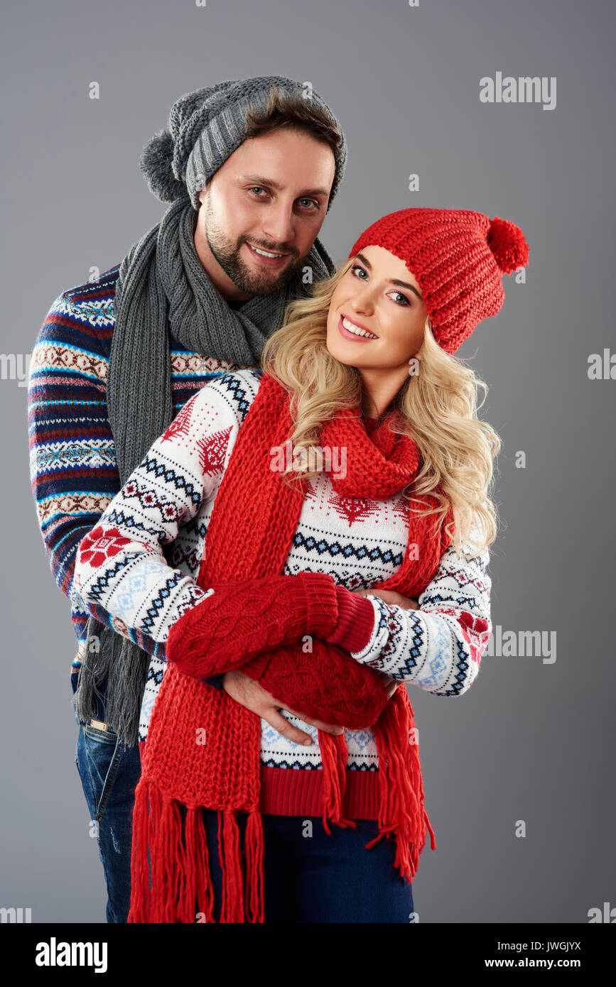 Couple wearing winter clothing hi-res stock photography and images - Alamy
